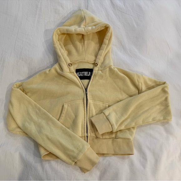 Katie J NYC | Shirts & Tops | Katie J Nyc Dylan Zip Crop Hoodiebutter ...